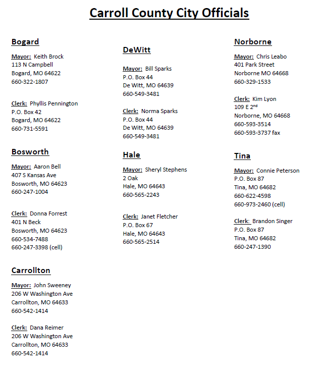 Resources – Carroll County Missouri Courthouse